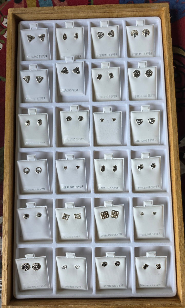 24 pc Sterling Silver Stud Tray – Timeless Irish Treasures