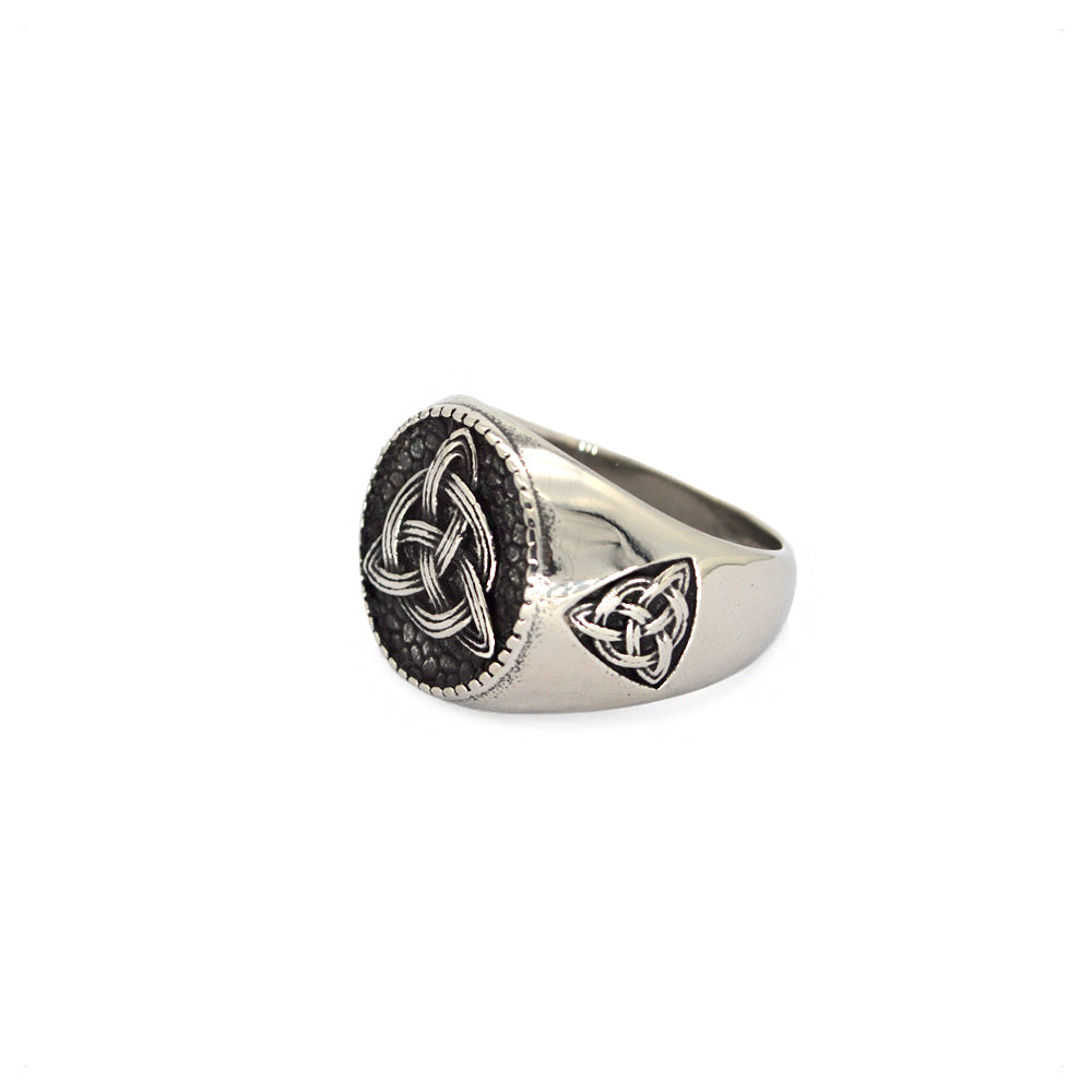 STAINLESS STEEL TRINITY CIRCLE SIGNET RING – Timeless Irish Treasures