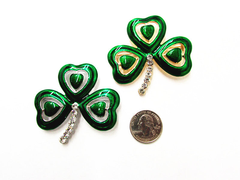 EXTRA LARGE CRYSTAL ENAMEL SHAMROCK BROOCH – Timeless Irish Treasures