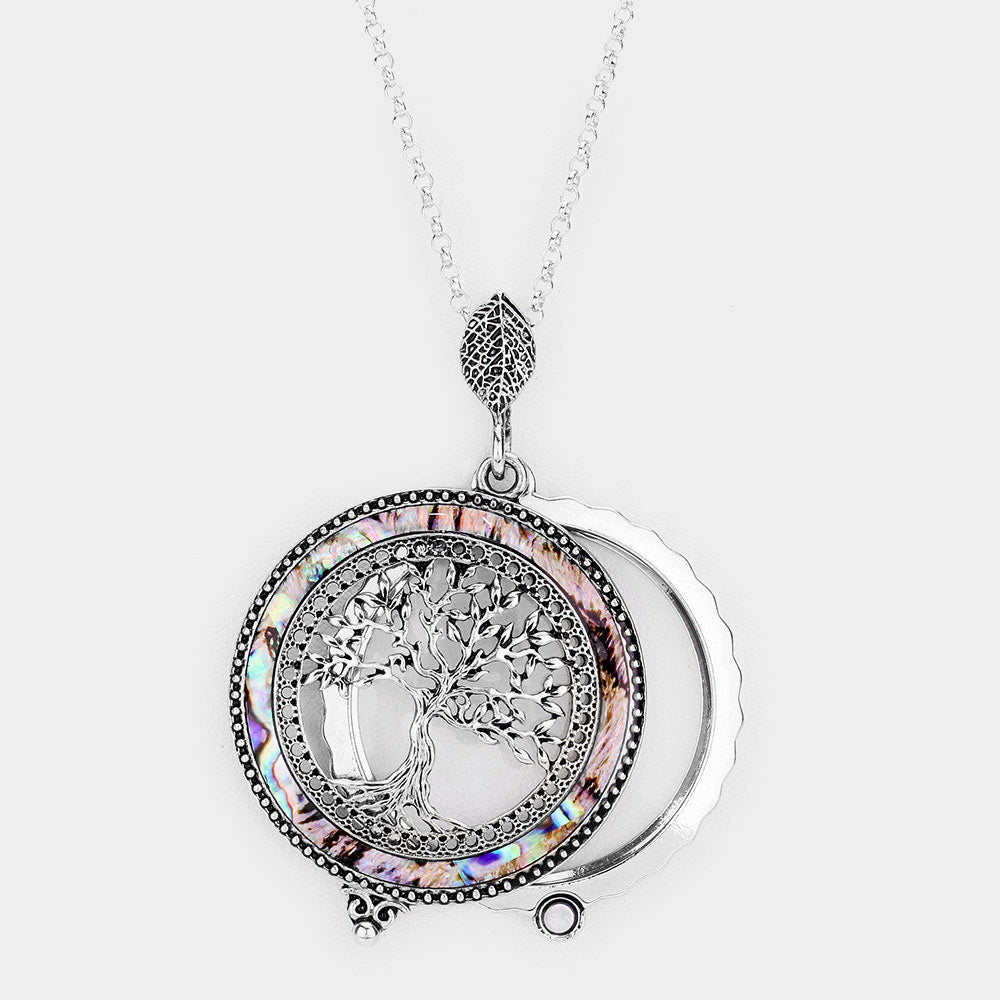 TREE OF LIFE MAGNIFYING GLASS NECKLACE WITH ABALONE – Timeless Irish ...