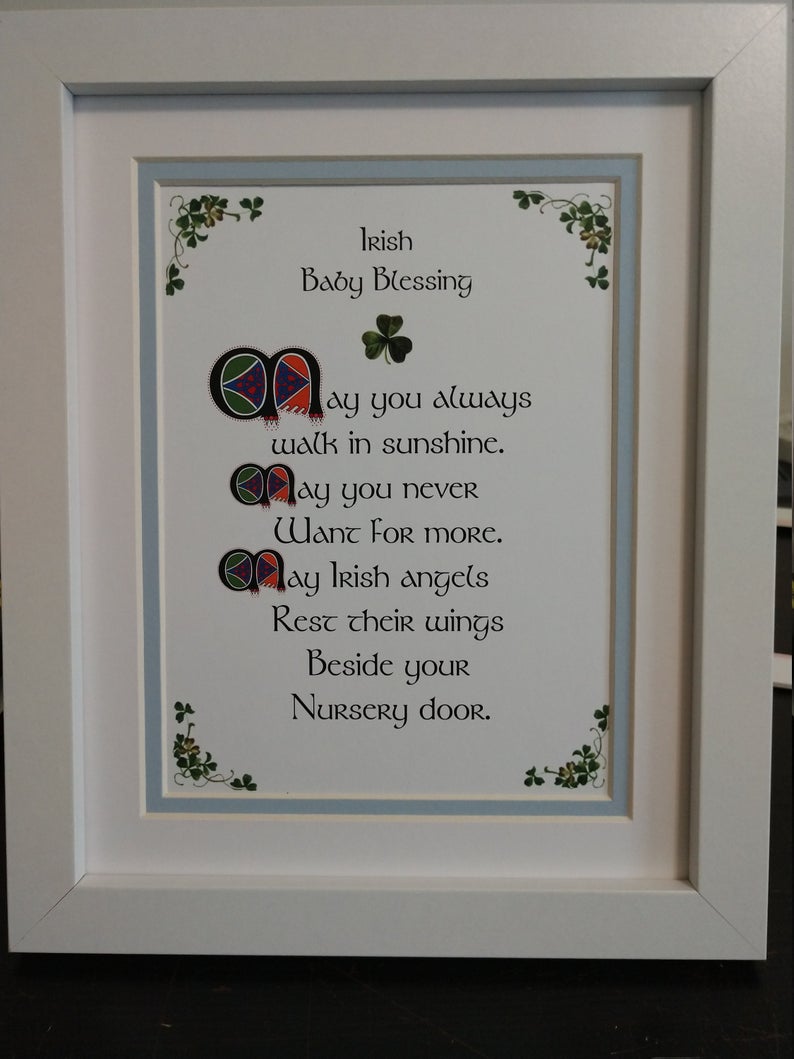 Irish Baby Blessing Poem Poetry Gifts 1st Communion Gift Irish
