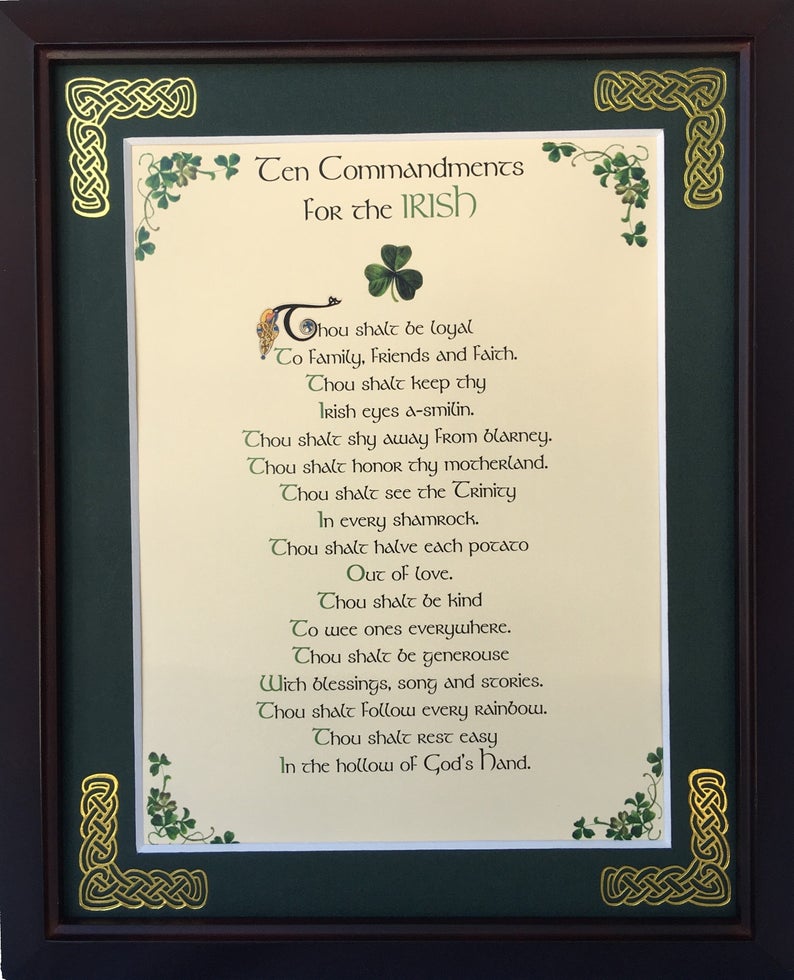 TEN COMMANDMENTS FOR THE IRISH – Timeless Irish Treasures