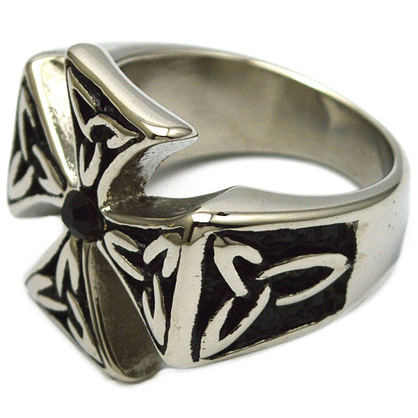 STAINLESS STEEL TRINITY CROSS RING – Timeless Irish Treasures